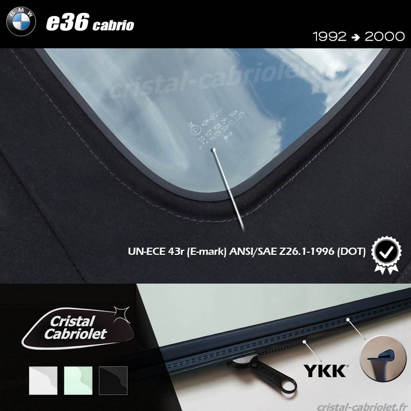 BMW E36 cabriolet rear screen (1992 - 2000)